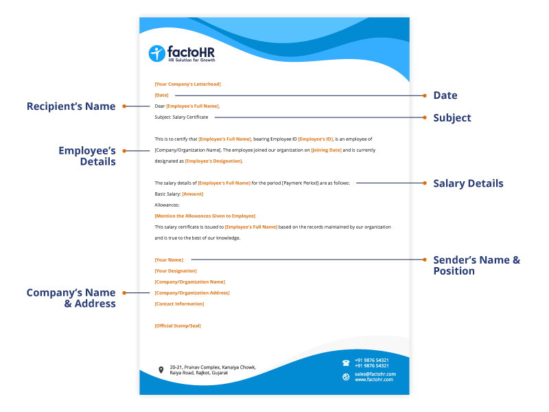 Salary Certificate Letter Format | Download Free Template and Sample